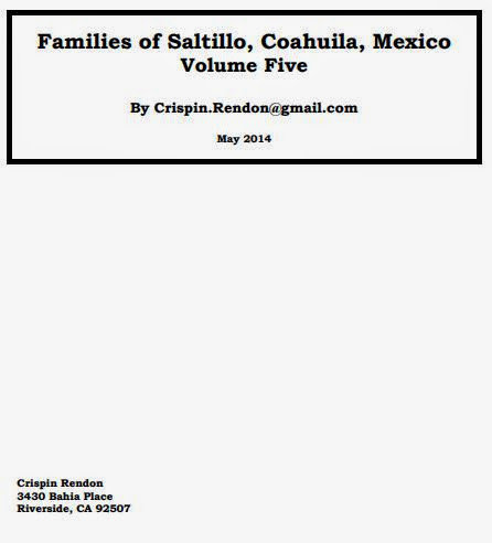 Families of Saltillo, Coahuila, Mexico Volume Five - We Are Cousins